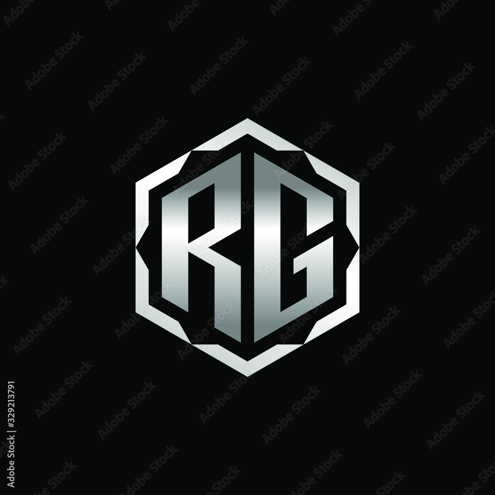 Initial Letters RG Hexagon Logo Design Stock Vector | Adobe Stock