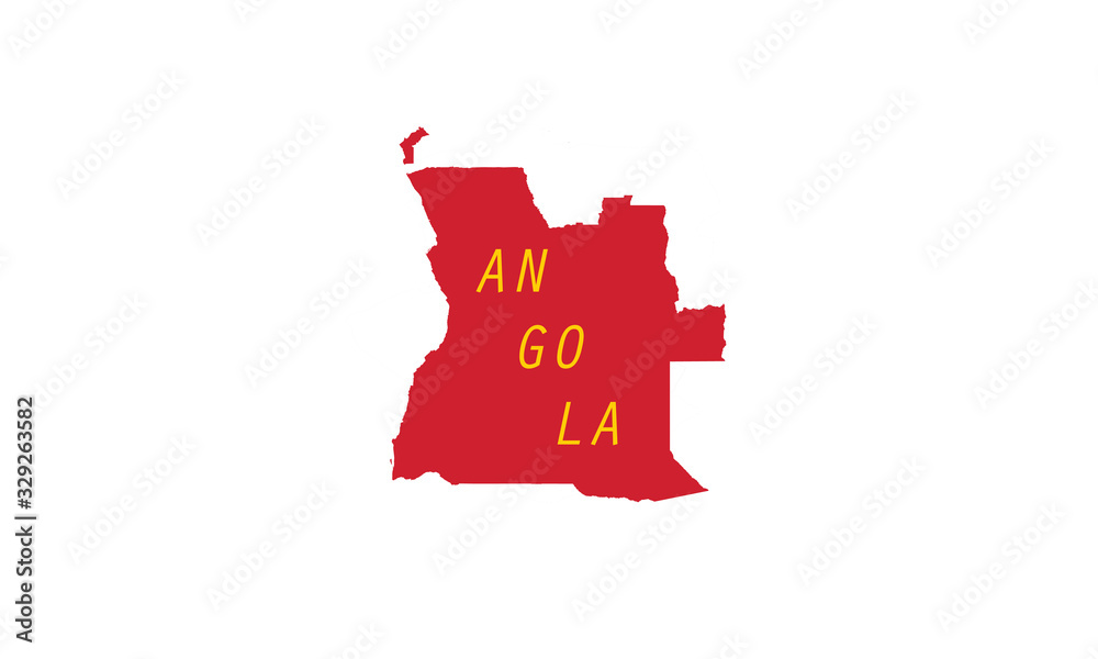Angola outline map country shape Stock Vector | Adobe Stock