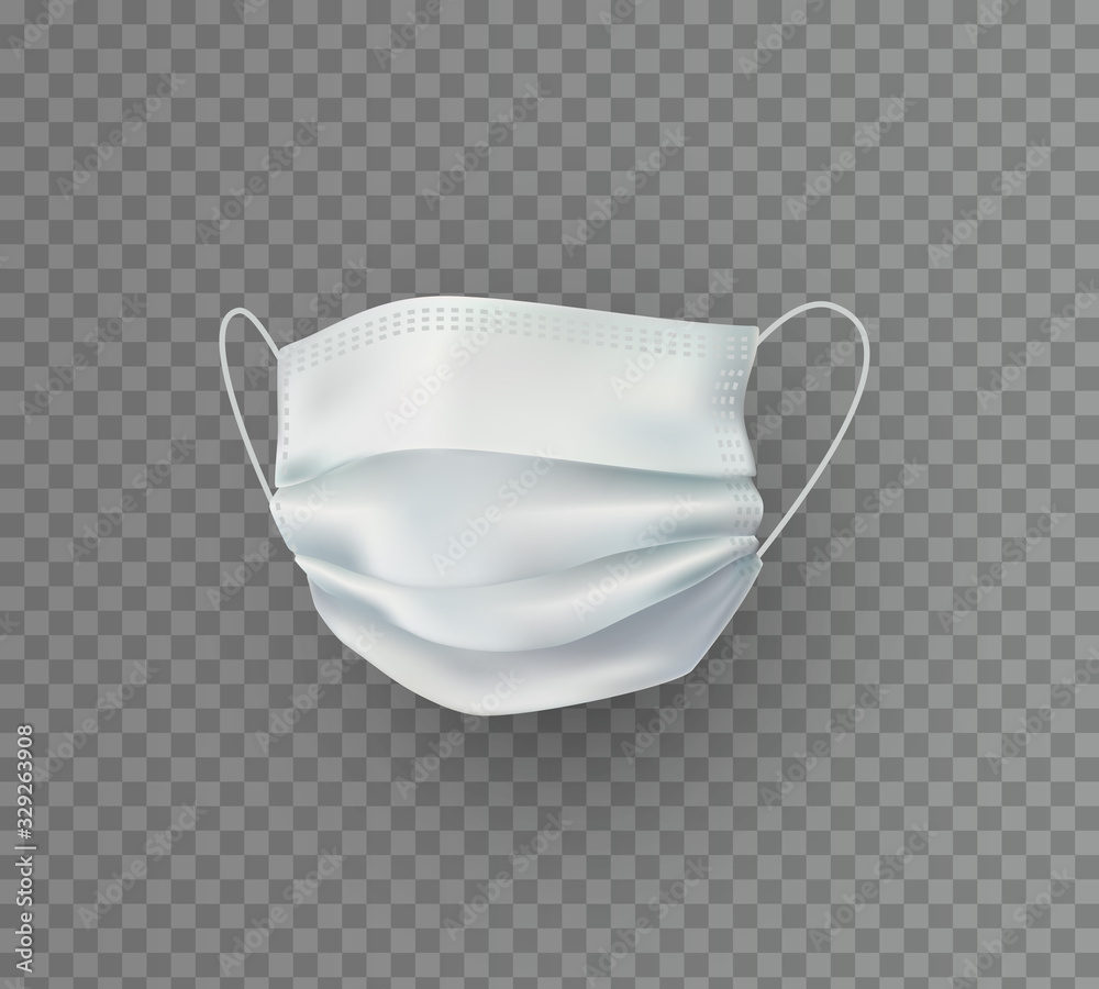Mask isolated on transparent background. Vector white medical doctor ...