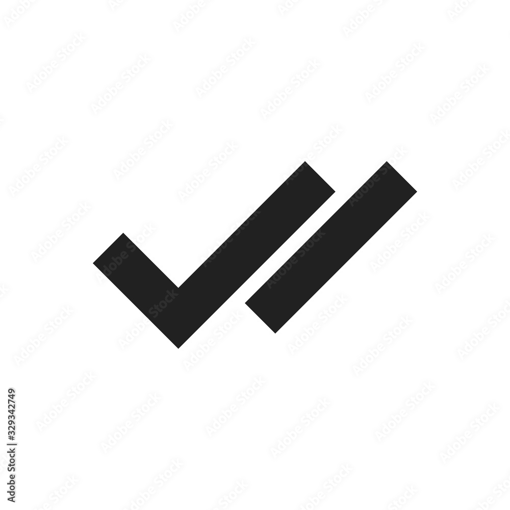 Vetor Checkmark double right symbol tick sign. Vector flat illustration ...