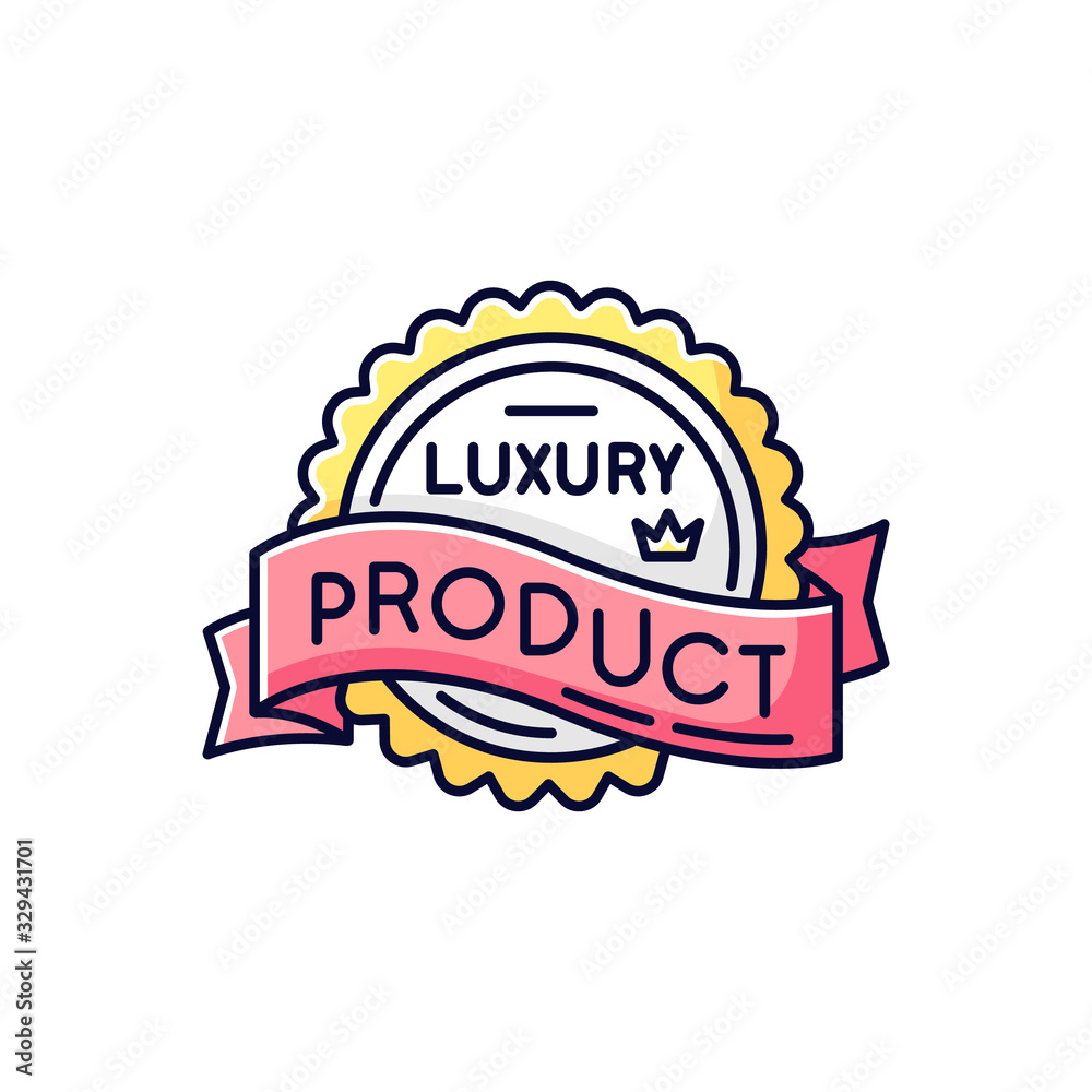 Luxury product RGB color icon. Brand equity, superior status. Expensive ...