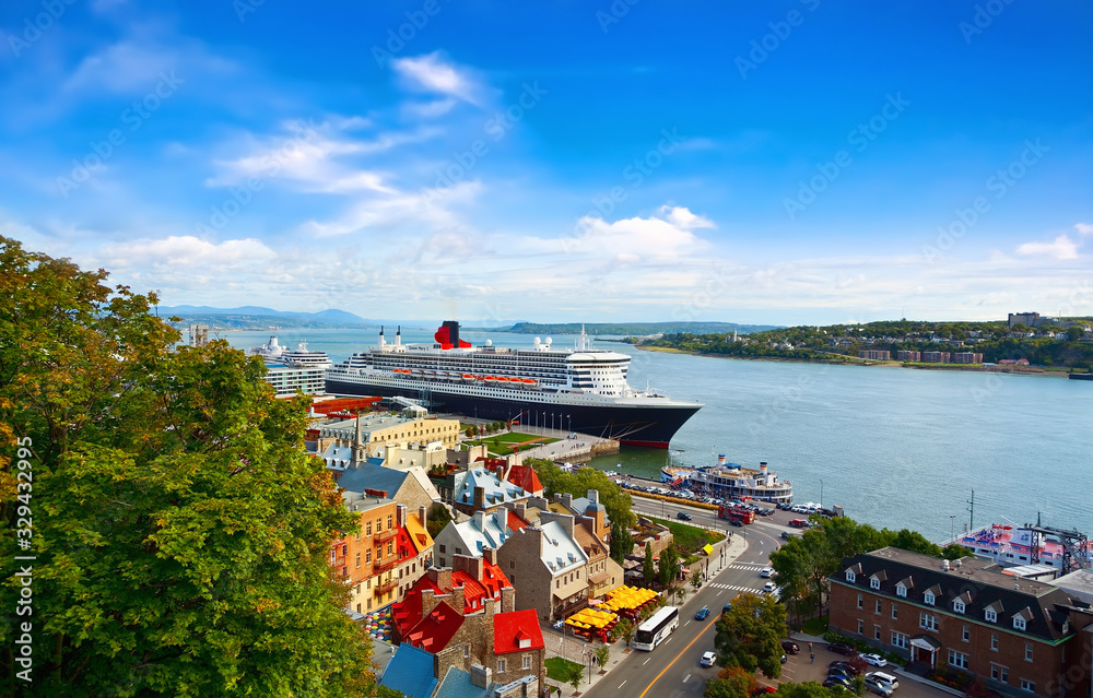 QUEBEC CITY, CANADA - SEPTEMBER 09, 2019: RMS Queen Mary 2 is the ...