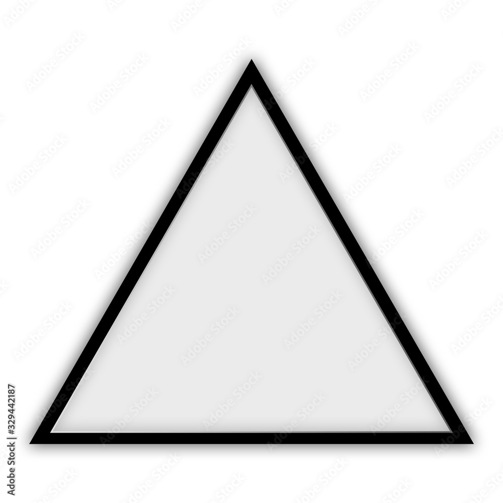 Triangular black frame on white background, concept for design. Stock ...