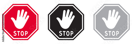 Vecteur Stock PANNEAU STOP AVEC MAIN | Adobe Stock Vecteur Stock PANNEAU STOP AVEC MAIN | Adobe Stock