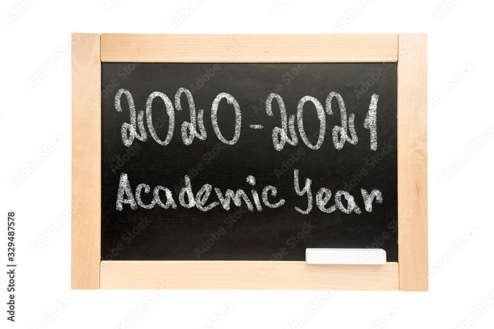 Blackboard with the text 2020 2021 academic year. School Board in ...