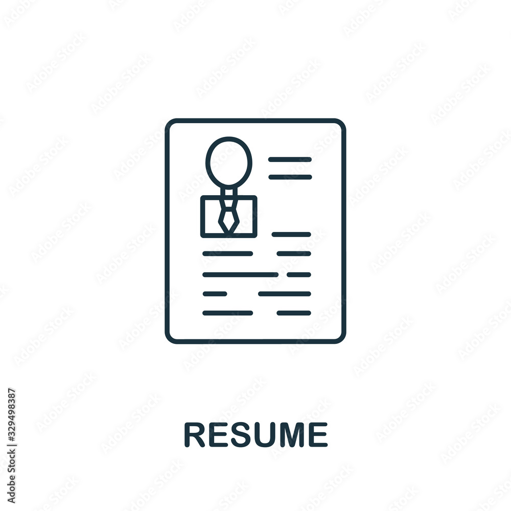Resume icon from headhunting collection. Simple line Resume icon for ...