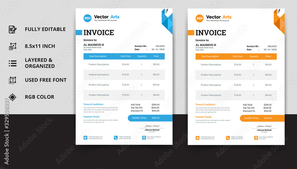 Invoice minimal design template. Bill form business invoice accounting ...