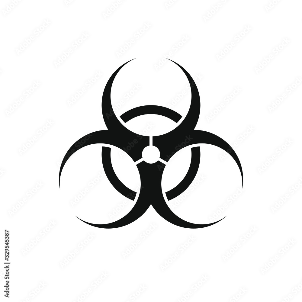 Biohazard warning sign. Toxic medical waste caution symbol. Poison bio ...