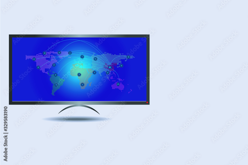 Dot World Map and Background of the Colid 19 Outbreak. Vector file ...