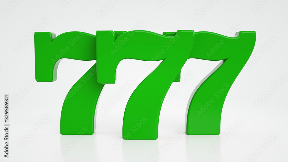 Green 777 Slot Sign Isolated On The White Background - 3D Illustration ...