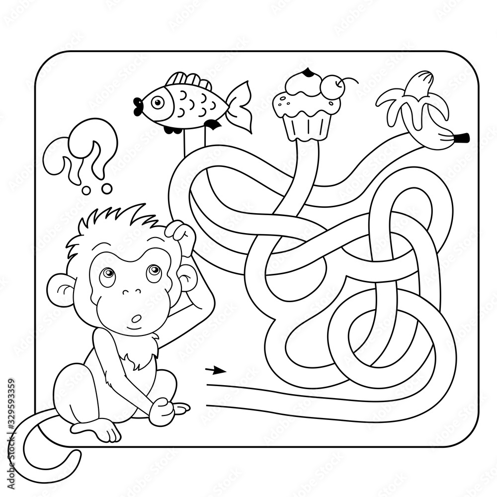 Maze or Labyrinth Game for Preschool Children. Puzzle. Tangled Road ...