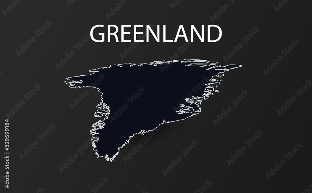High detailed map of Greenland. Vector illustration. Stock Vector ...