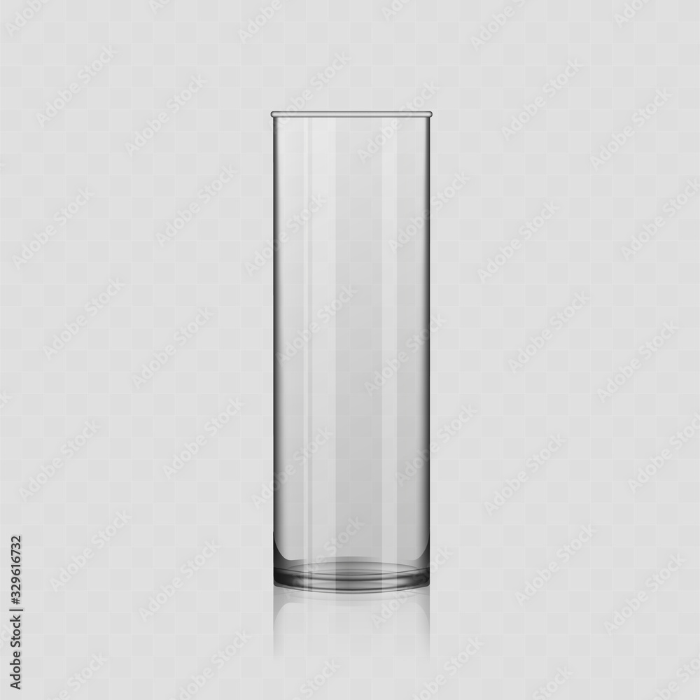 Realistic vector transparent glass. Empty glass on a transparent ...