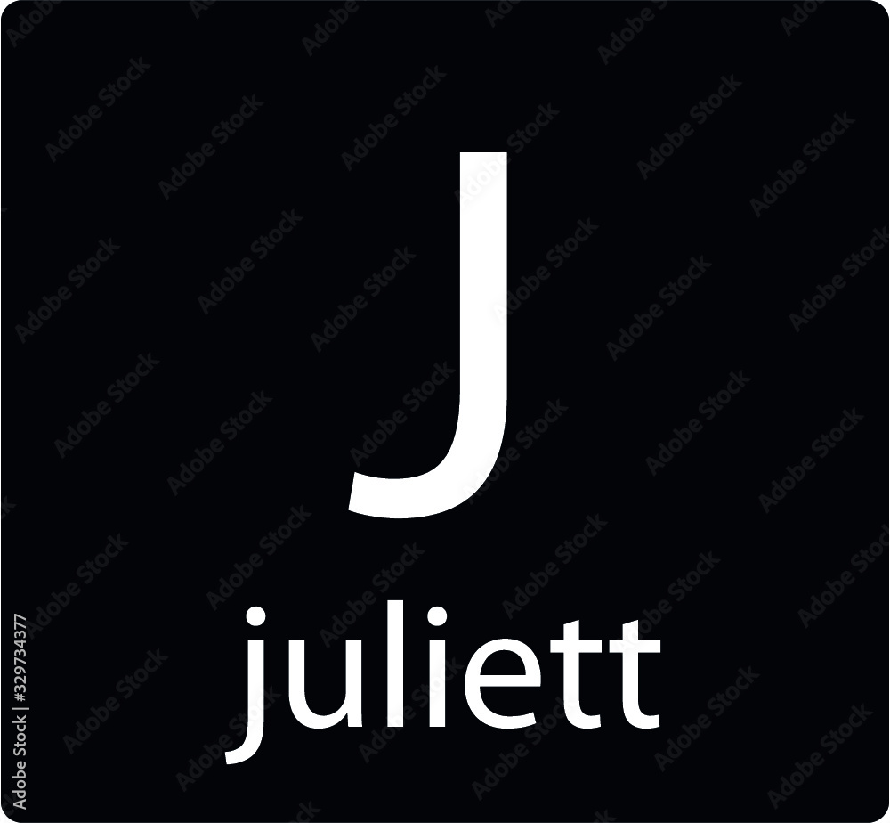 NATO Army Phonetic Alphabet Letter Juliett Stock Vector | Adobe Stock