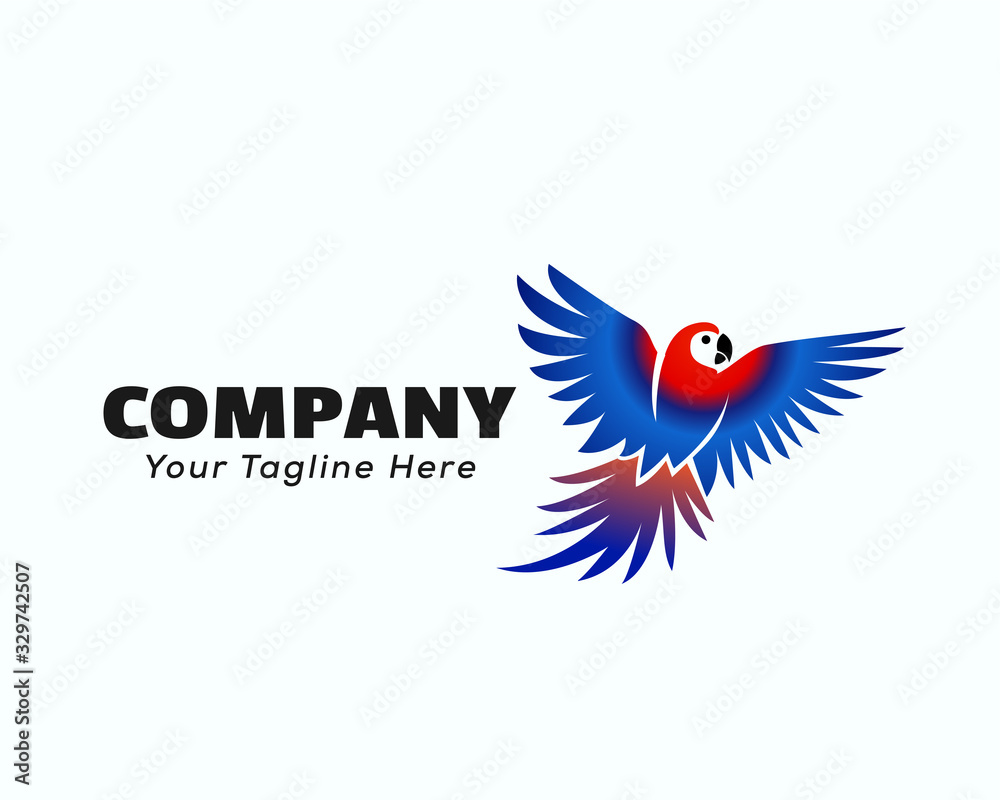 Flying colors parrots logo design inspiration Stock Vector | Adobe Stock