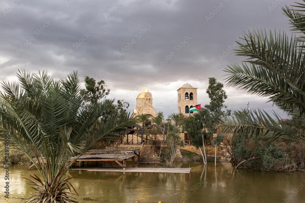 Fotografie Qasr el Yahud near Jericho, according to tradition it is the ...