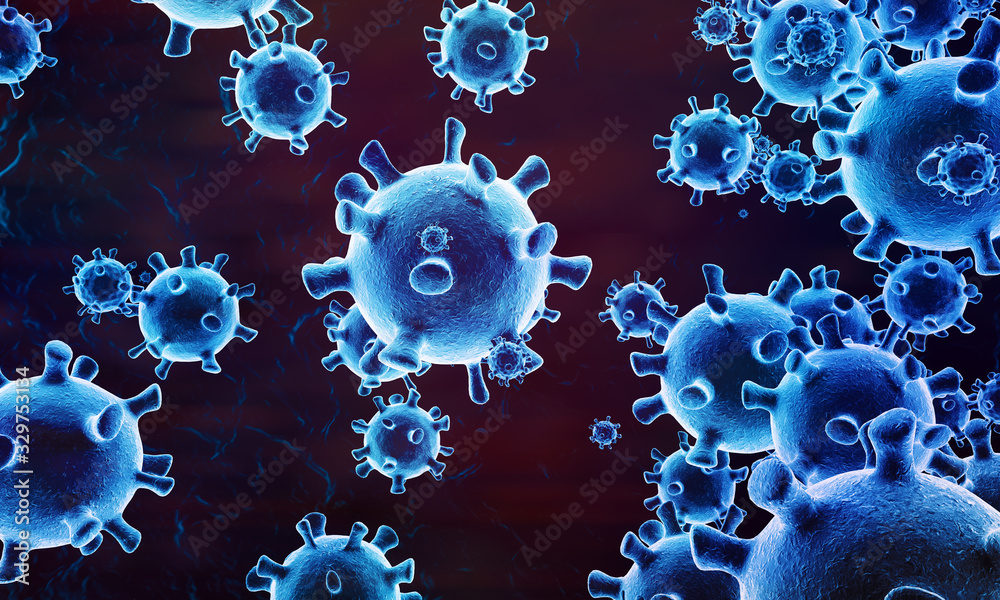 Corona virus strain 2019 (2019-nCoV) 3D medical illustration ...