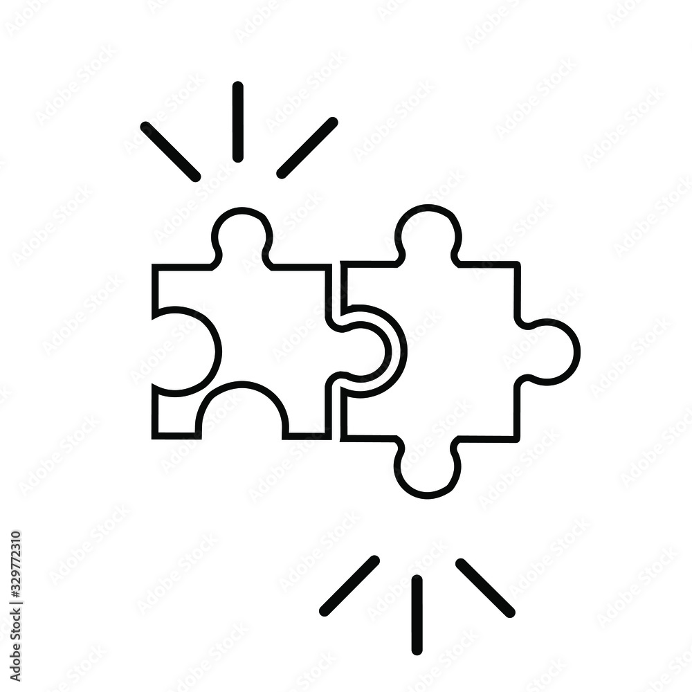Compatibility vector icon, combination illustration sign. puzzle symbol ...