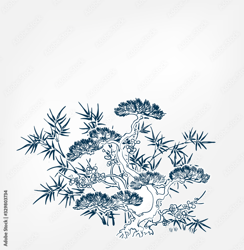 Japanese Pine Tree Drawing