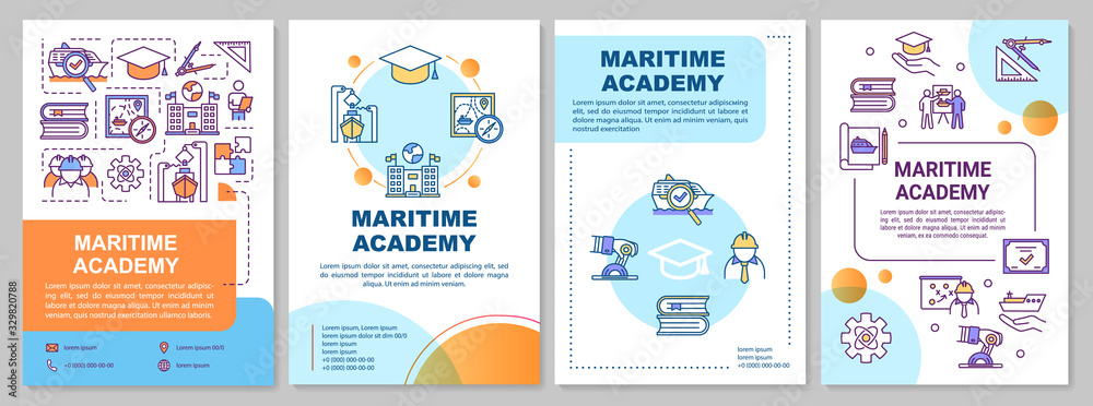 Maritime academy brochure template. Nautical engineering education ...