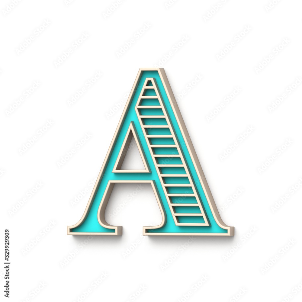Classic old fashioned font Letter A 3D Stock Illustration | Adobe Stock