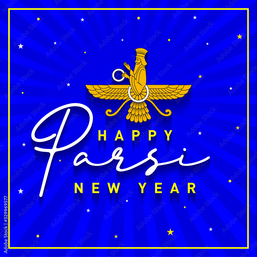 Image vectorielle Stock Happy Parsi New Year background or Poster, Logo ...