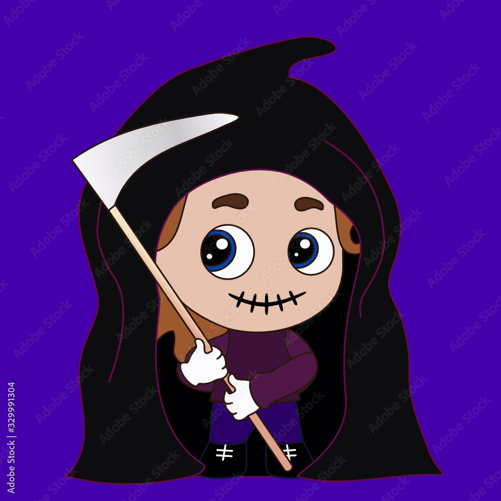 Image vectorielle Stock emoticon or emoji of angel of death in hood ...