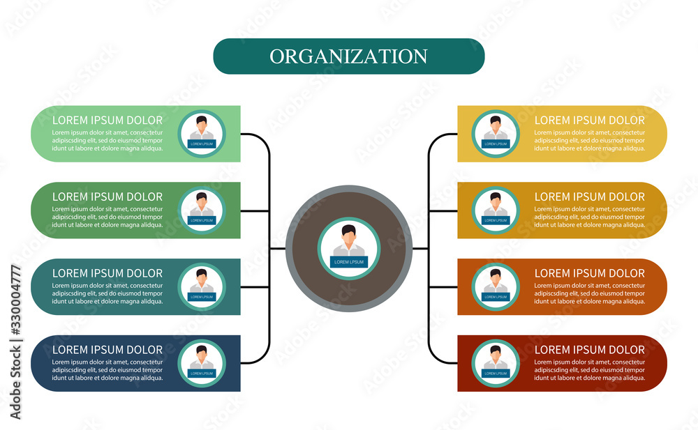 Organization Chart Infographics Stock Vector | Adobe Stock