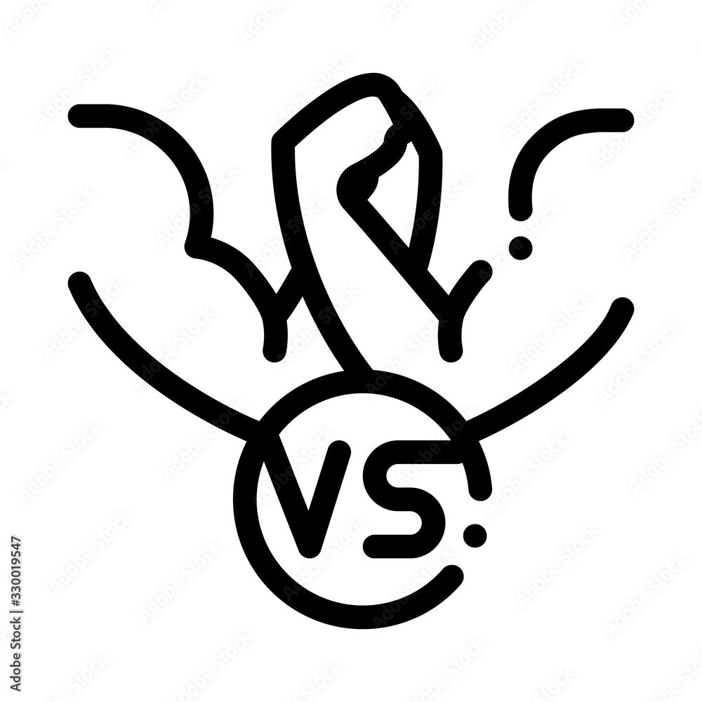 Arm Wrestling Icon Vector. Outline Arm Wrestling Sign. Isolated Contour ...