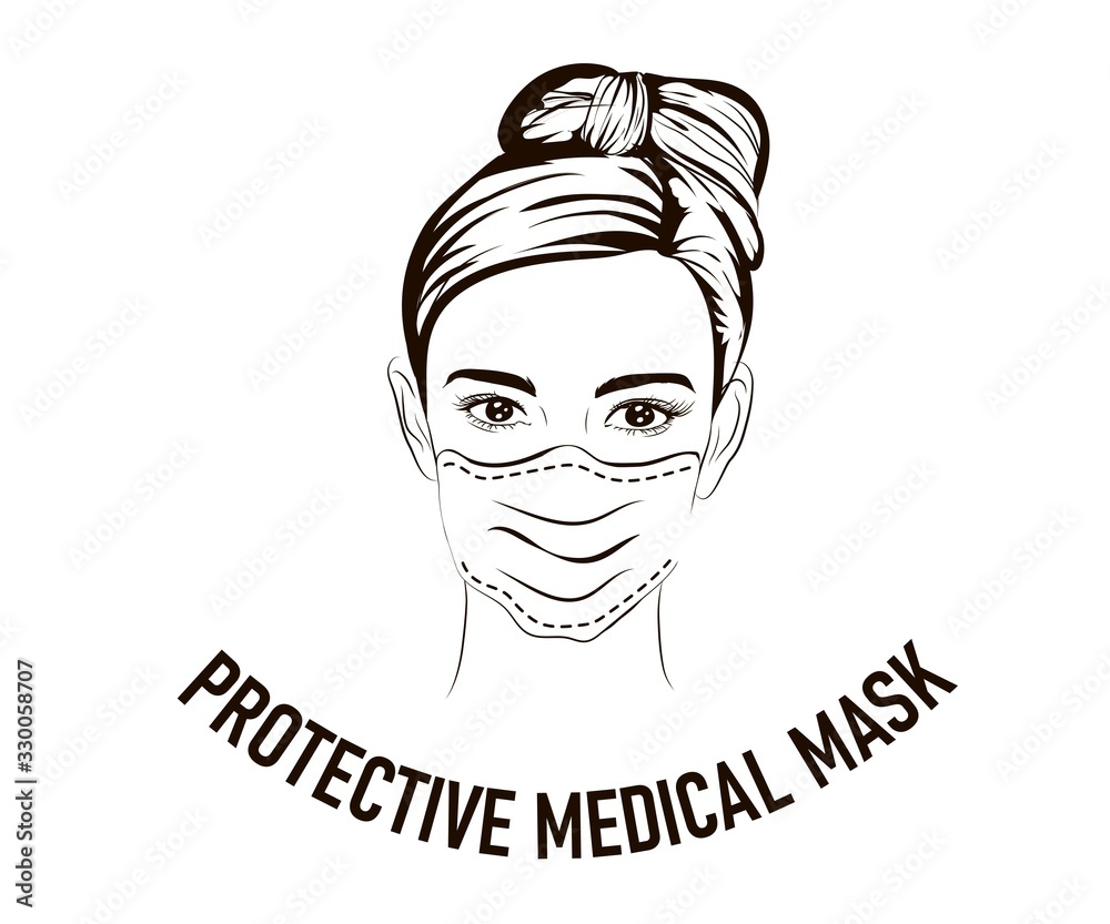 How to wear a mask correct.Women presenting the correct method of ...