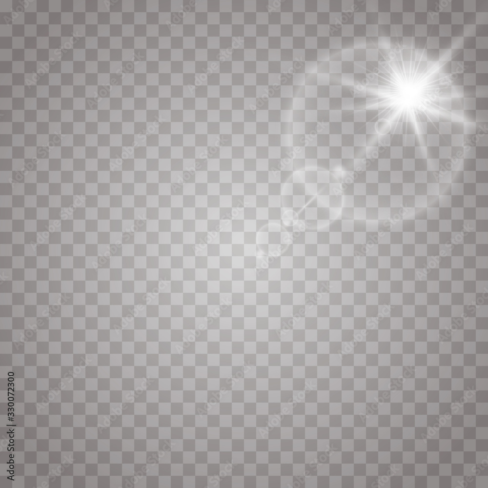 Vector transparent sunlight special lens flare light effect. Sun flash ...