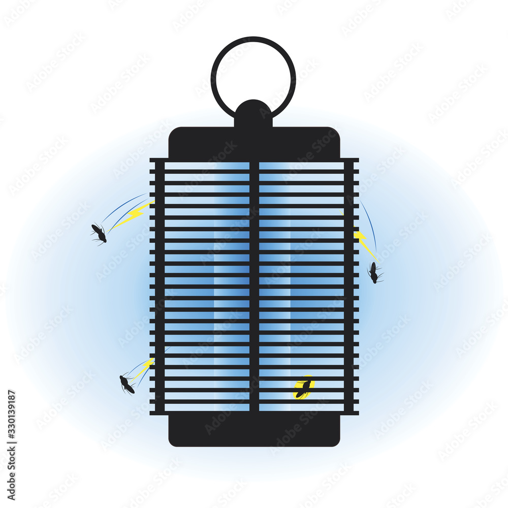 Insect Killer Lamp.Vector cartoon illustration isolated on white ...