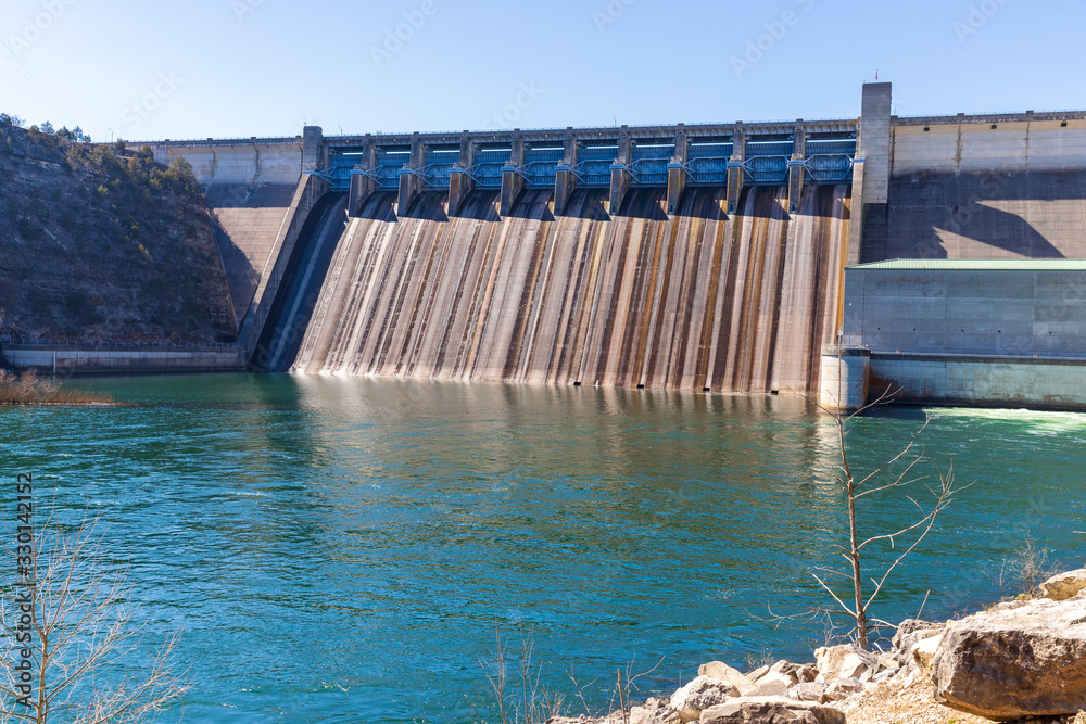Table Rock Dam on the White River, completed in 1958 by the U.S. Army ...
