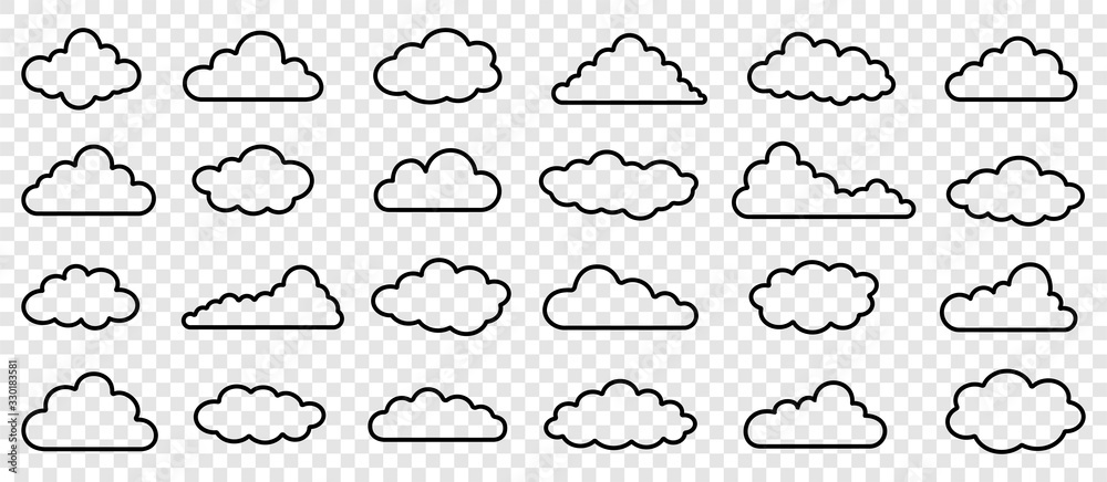 Simple outline clouds vector Stock Vector | Adobe Stock