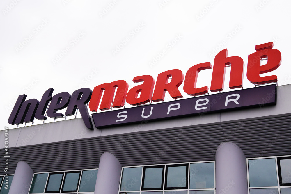 Intermarche super brand super intermarché logo sign store retail group ...