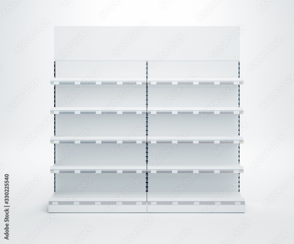 3D image of Two Supermarket Showcase Displays with Shelves, shelf ...
