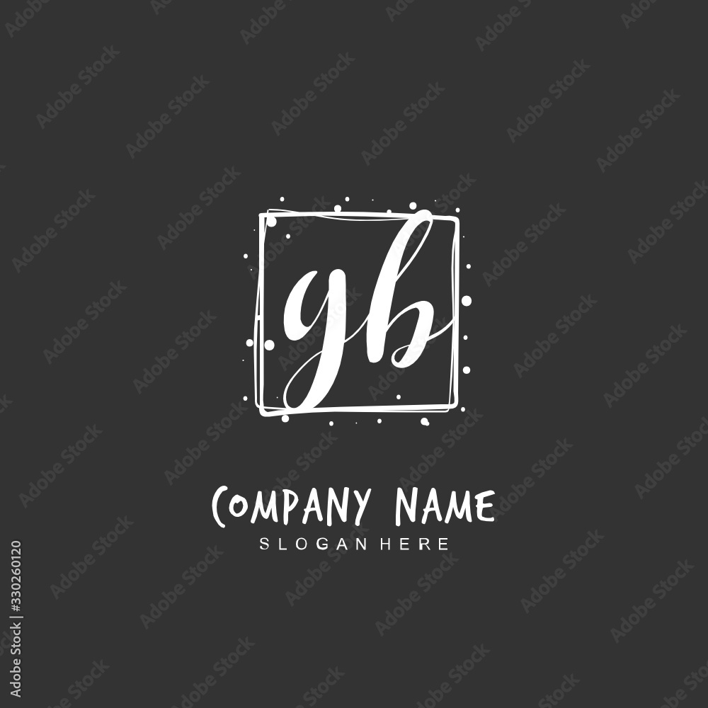 Handwritten initial letter G B GB for identity and logo. Vector logo ...