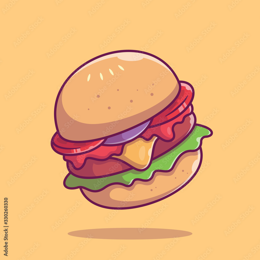 Burger Vector Icon Illustration. Fast Food Collection. Food Icon ...