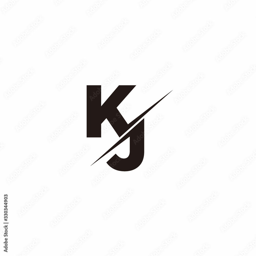 Logo Monogram Slash concept with Modern designs template letter KJ ...