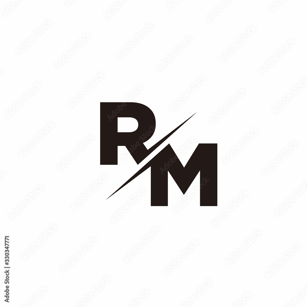 Logo Monogram Slash concept with Modern designs template letter RM ...