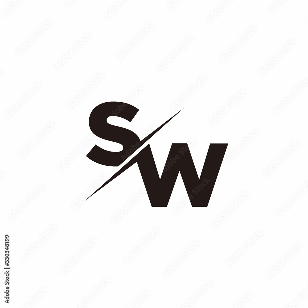 Logo Monogram Slash concept with Modern designs template letter SW ...