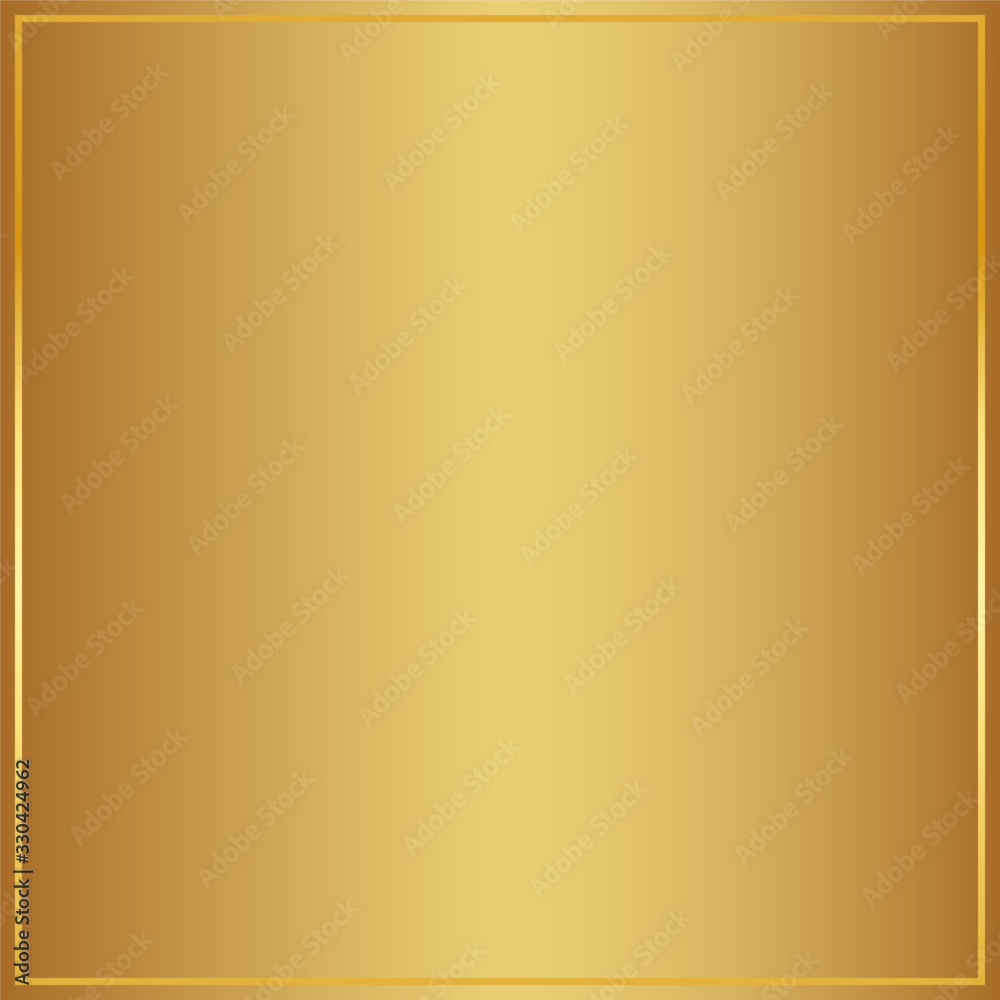 Gold frame on gold background, Gold rectangle border,luxury realistic ...