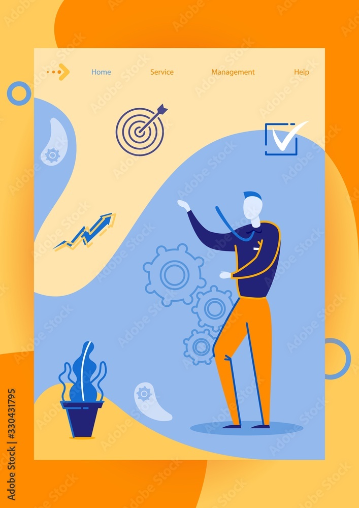 Target Marketing Flat Cartoon Vector Illustration. Manager in Siut ...