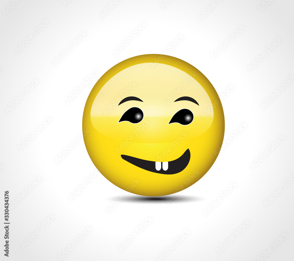 Happy face smiling emoticon button vector image Stock Vector | Adobe Stock
