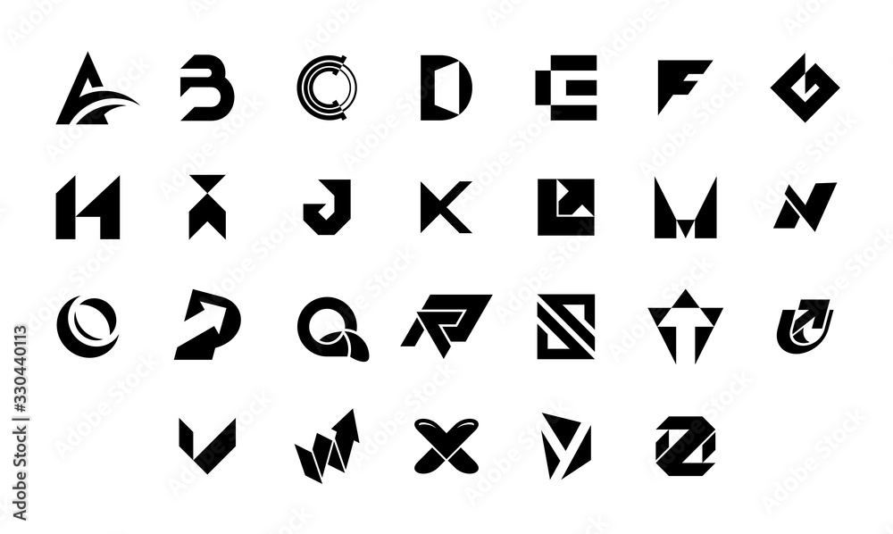 Vector de Stock Collection of letter a to z logo. Geometric abstract ...