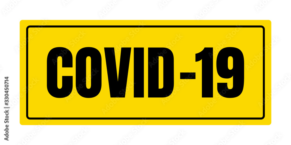 Coronavirus, 2019-nCoV, COVID-19, Bacteria, Text box yellow color ...