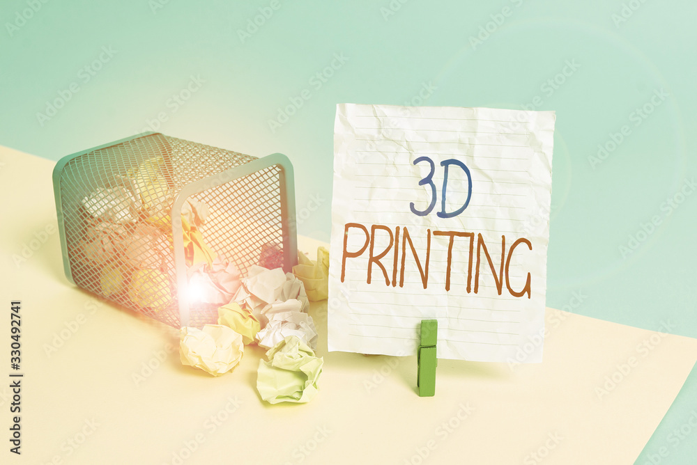 Text sign showing 3D Printing. Business photo showcasing making a ...