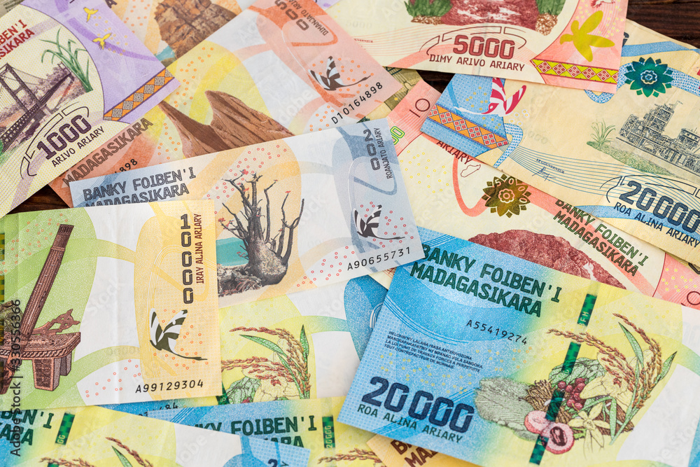 Madagascar money / ariary banknotes Stock Photo | Adobe Stock