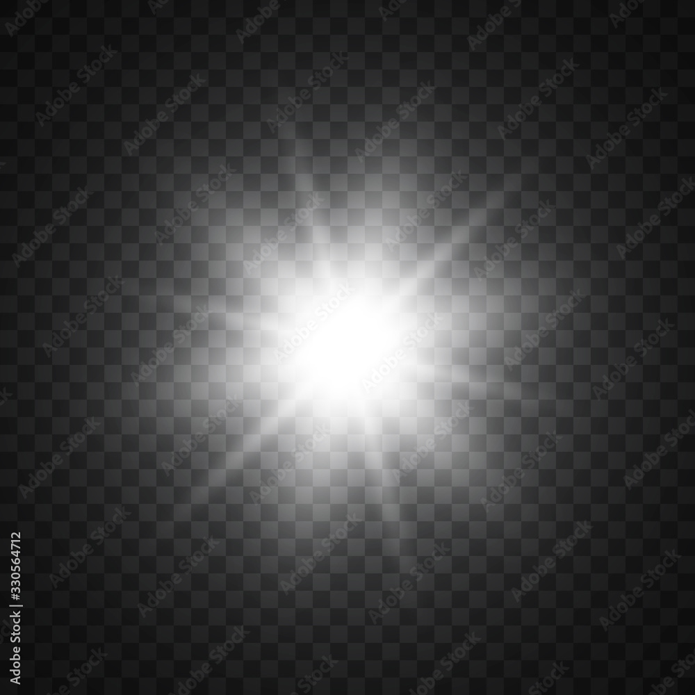 Sun rays on transparent background. Light effect. Vector illustration ...