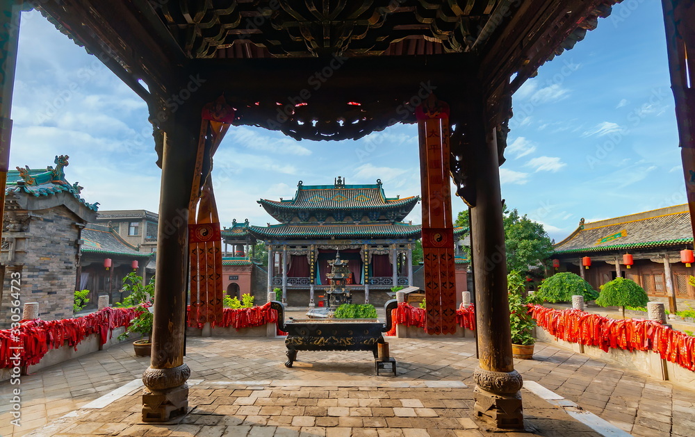 Inner courtyard inThe God of Wealth Temple (Cheng Huang Temple ...